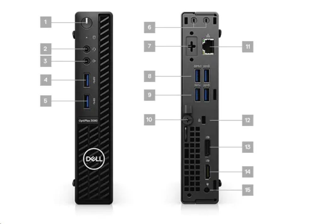 DELL PC Optiplex 3090 MFF/Core i5-10500T/8GB/256GB SSD/Intel UHD 630 ...
